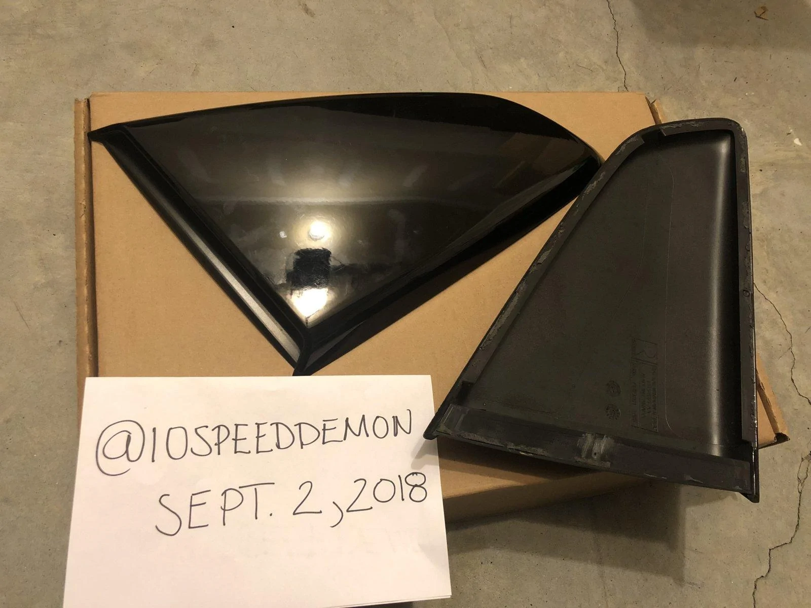 2015 - 2019 Mustang Coupe Roush Side Quarter Window Scoops Black Pair ...