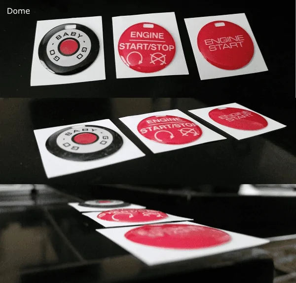 Push Button Start Decals w/ LED CUTOUT - GoBabyGo, GT350, Transparents ...