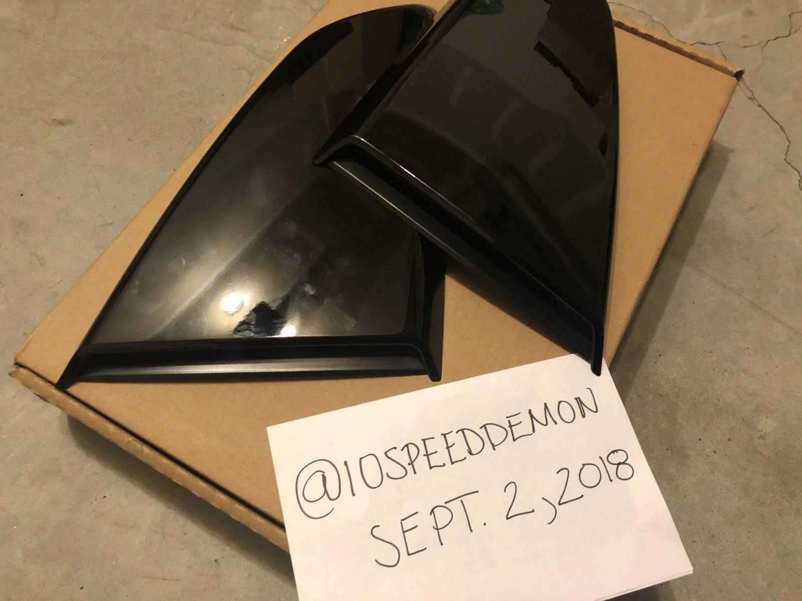 2015 - 2019 Mustang Coupe Roush Side Quarter Window Scoops Black Pair ...