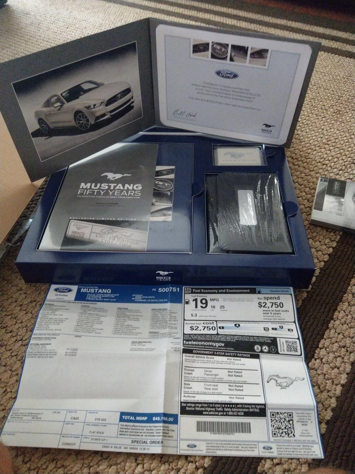 Need info on 50th anniversary welcome kit delivery | 2015+ S550 Mustang ...